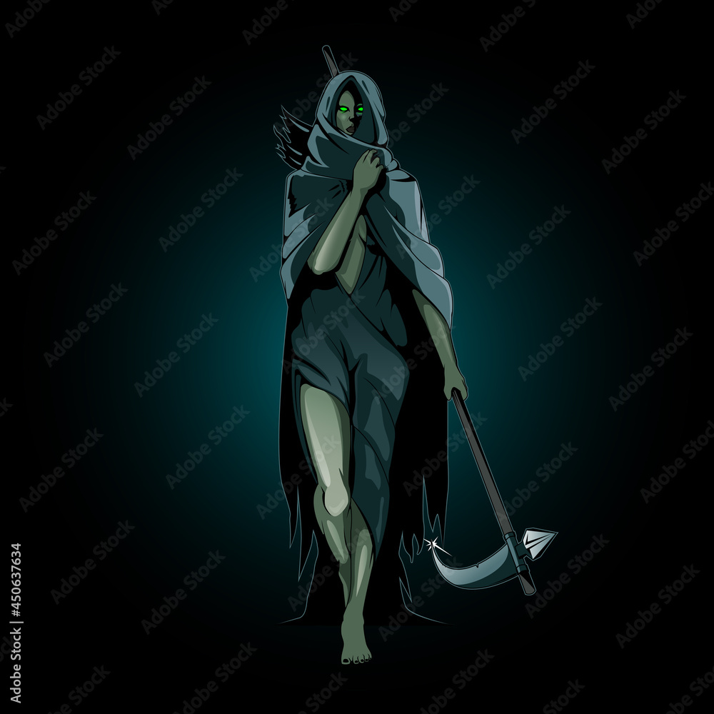Hel the goddess of the underworld in Norse mythology. vector ...