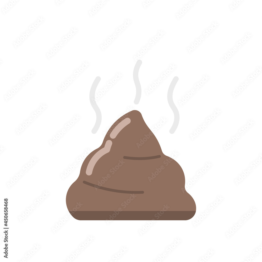 illustration of a poop. flat cartoon style. vector design Stock Vector ...