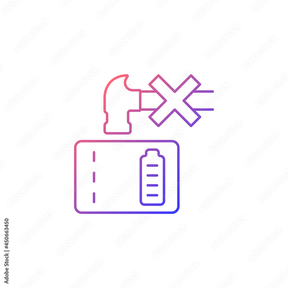 Dont crush powerbank gradient linear vector manual label icon ...