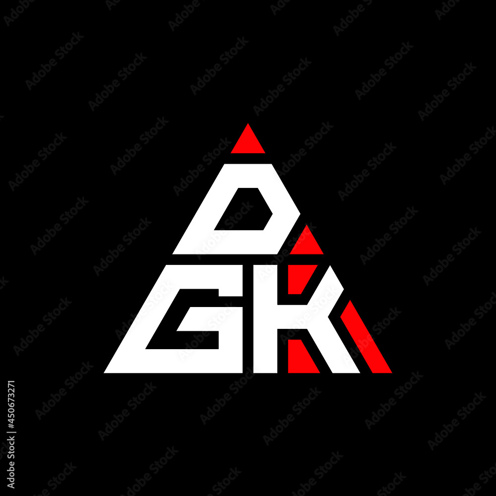 DGK triangle letter logo design with triangle shape. DGK triangle logo ...