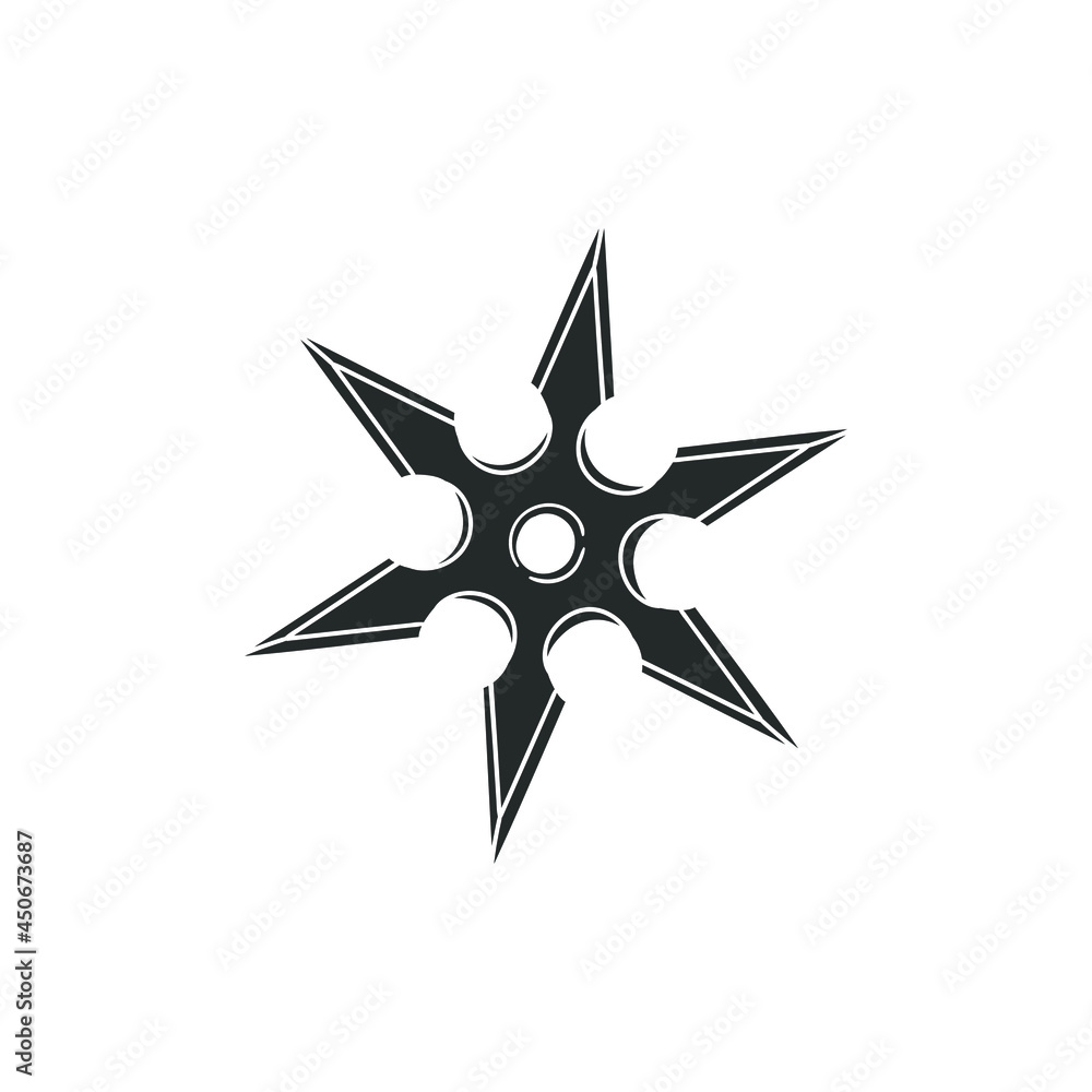 Ninja Star Icon Silhouette Illustration. Shuriken Weapon Vector Graphic ...