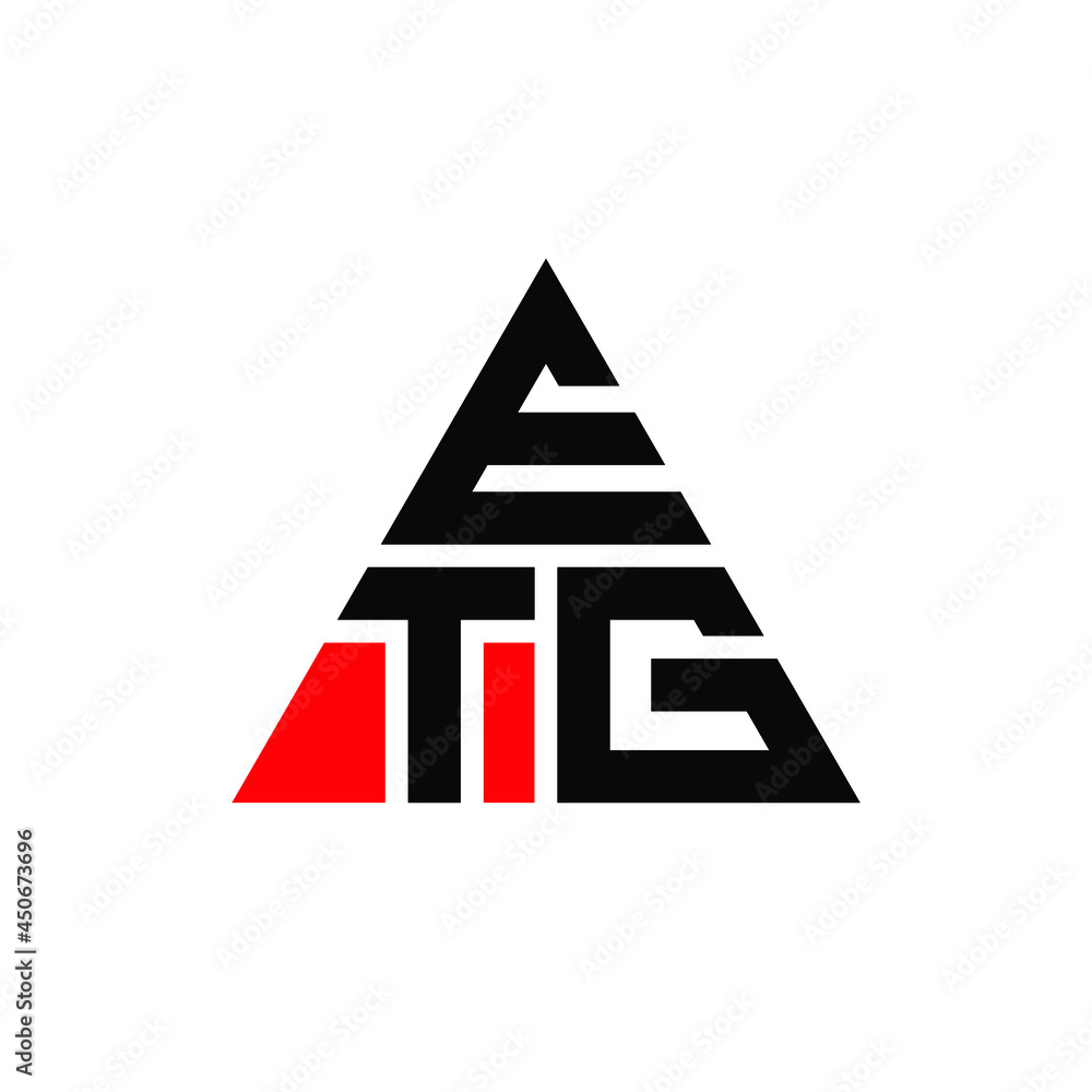 ETG triangle letter logo design with triangle shape. ETG triangle logo ...