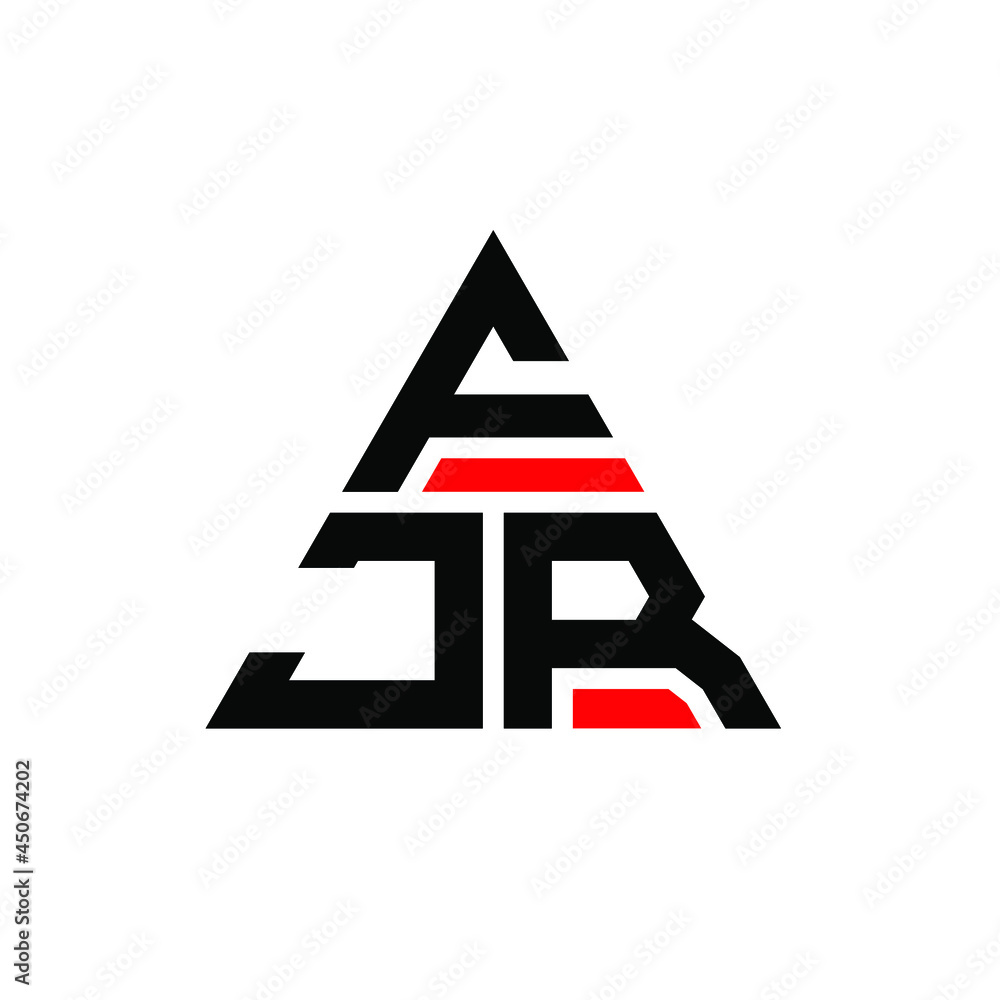 FJR triangle letter logo design with triangle shape. FJR triangle logo ...