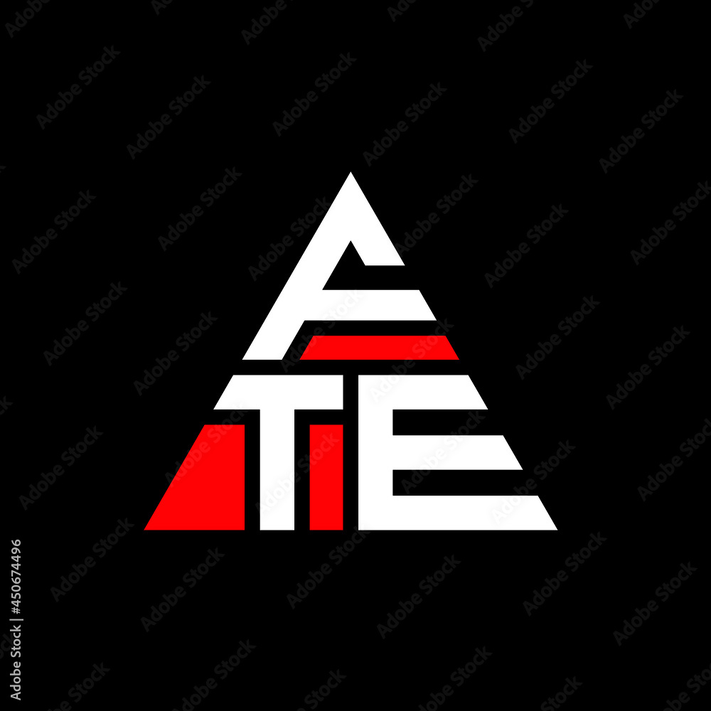 FTE triangle letter logo design with triangle shape. FTE triangle logo ...