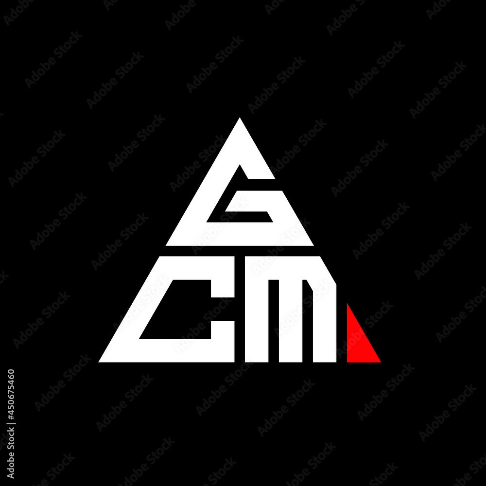 GCM triangle letter logo design with triangle shape. GCM triangle logo ...