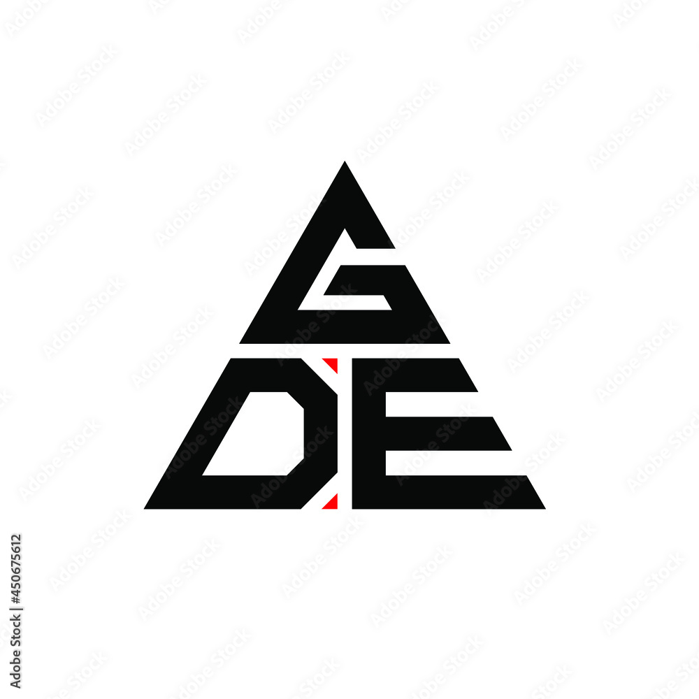 GDE triangle letter logo design with triangle shape. GDE triangle logo ...