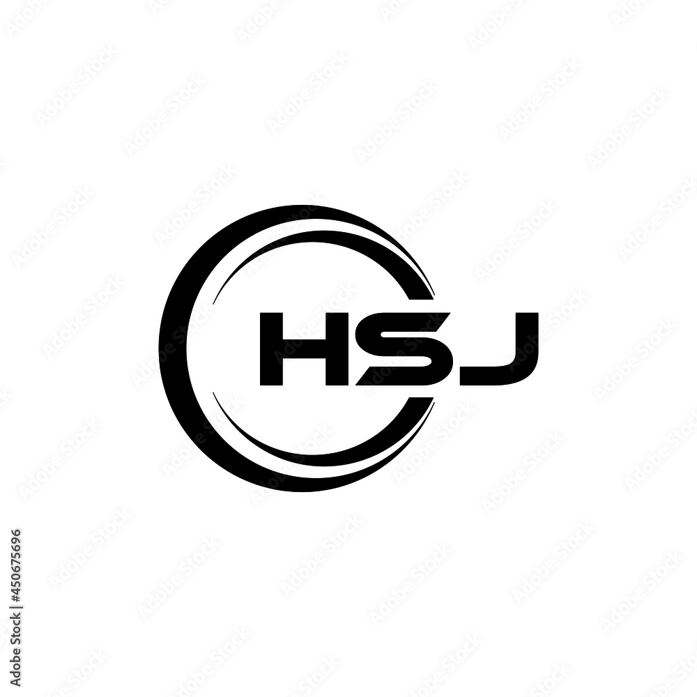 HSJ letter logo design with white background in illustrator, vector ...