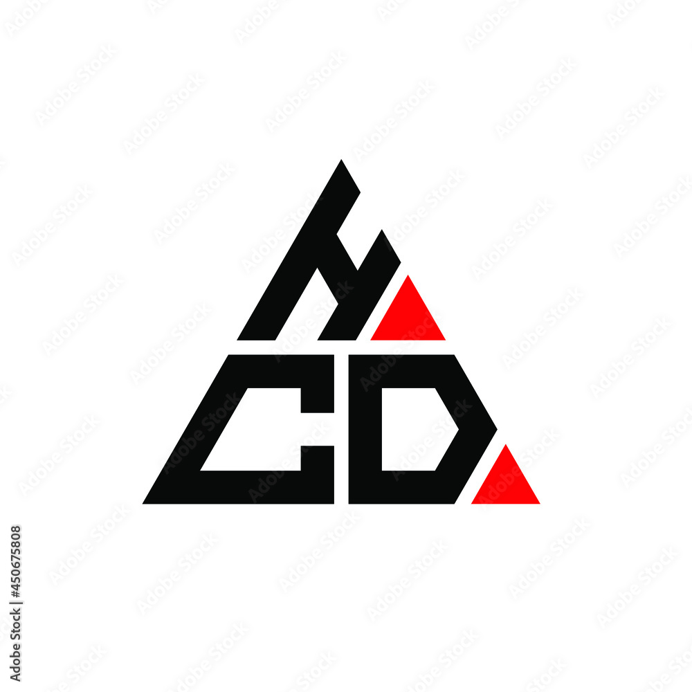 HCD triangle letter logo design with triangle shape. HCD triangle logo ...