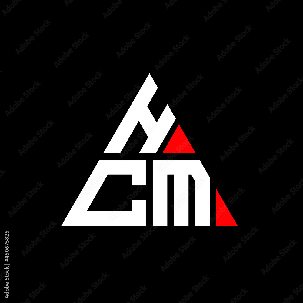 HCM triangle letter logo design with triangle shape. HCM triangle logo ...
