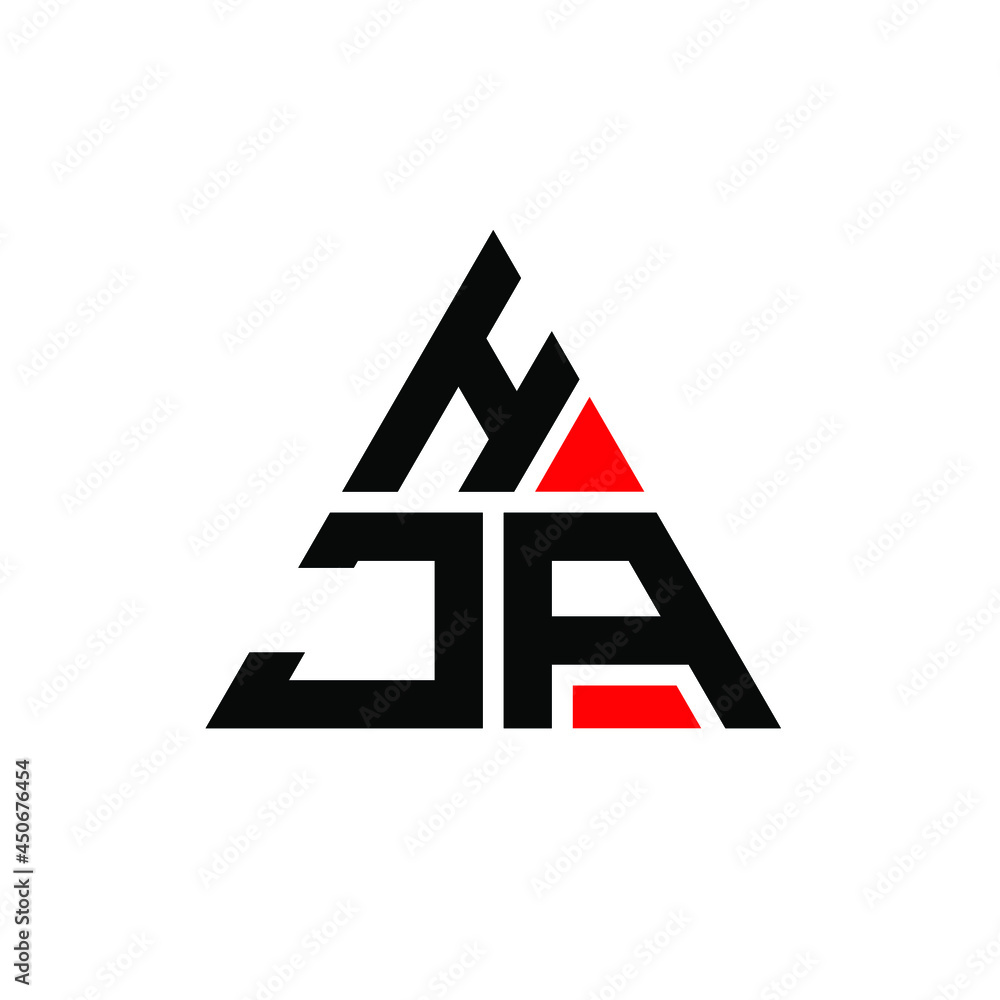 HJA triangle letter logo design with triangle shape. HJA triangle logo ...