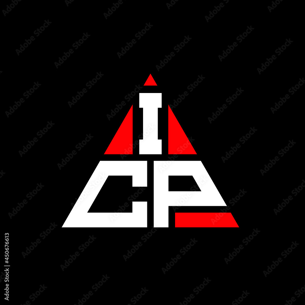 ICP triangle letter logo design with triangle shape. ICP triangle logo ...