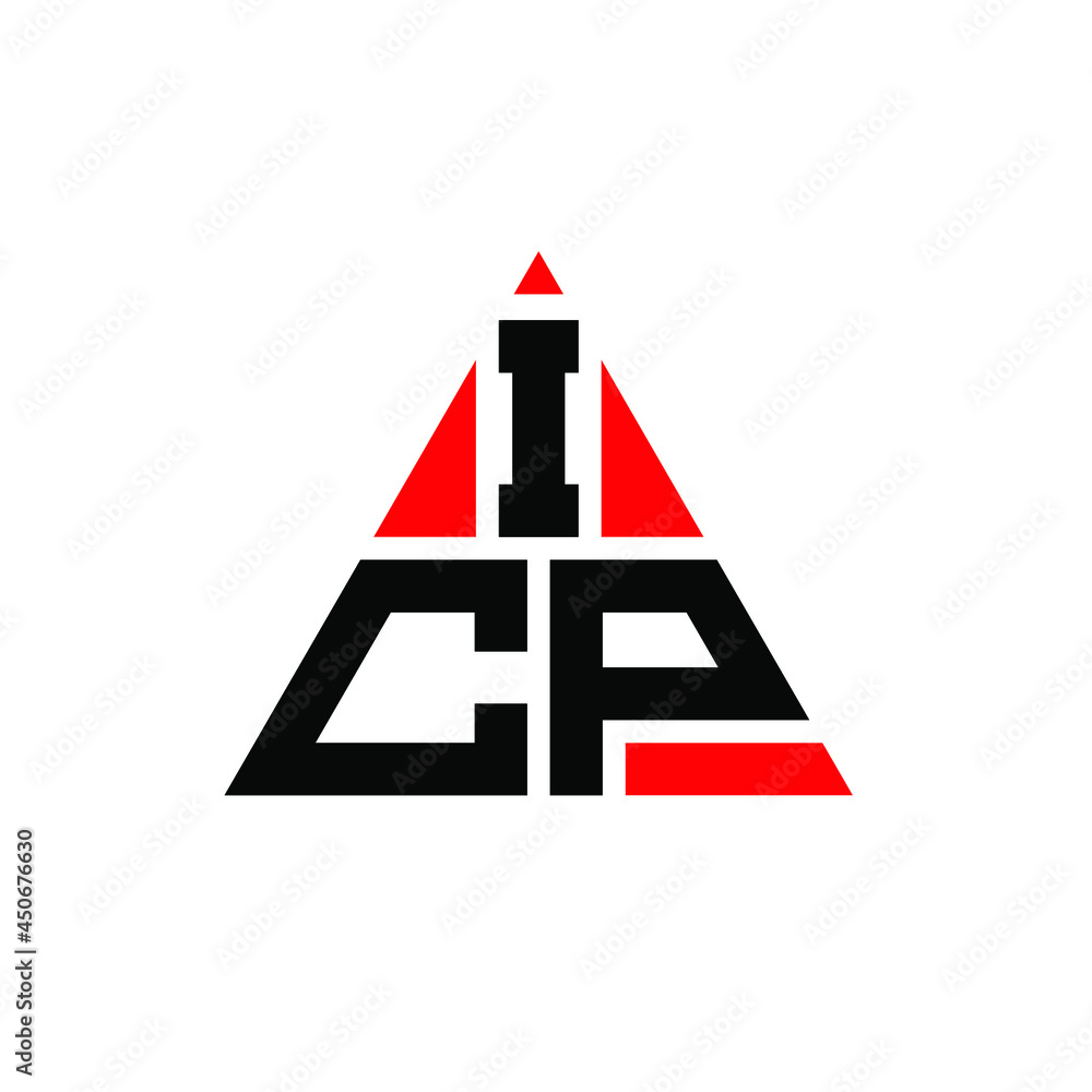 ICP triangle letter logo design with triangle shape. ICP triangle logo ...