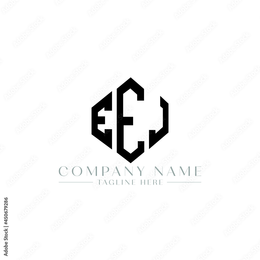 EEJ letter logo design with polygon shape. EEJ polygon logo monogram ...