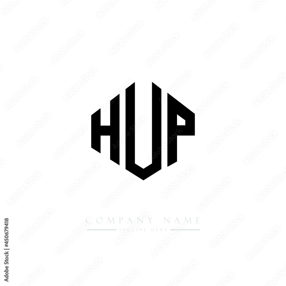 HUP letter logo design with polygon shape. HUP polygon logo monogram ...