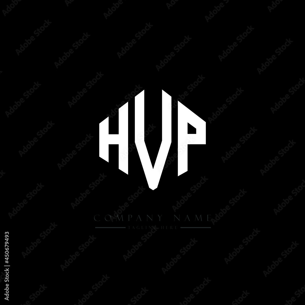 HVP letter logo design with polygon shape. HVP polygon logo monogram. HVP cube logo design. HVP ...
