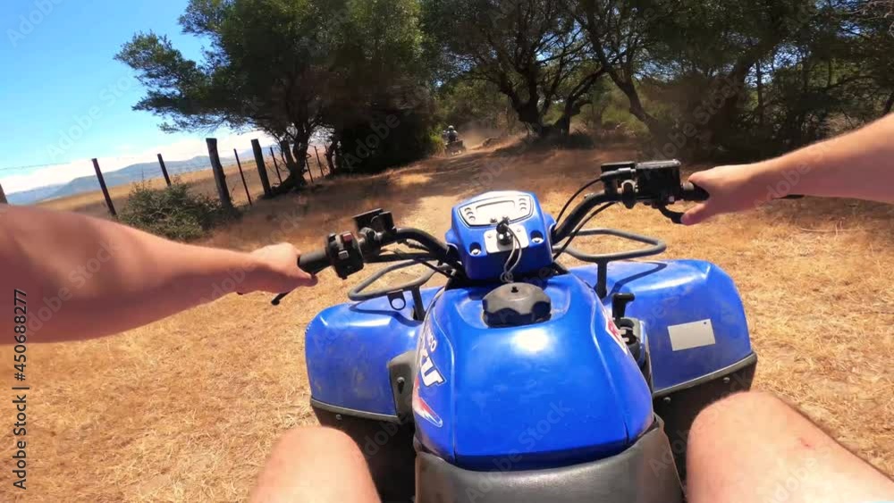 Stockvideon Driving a quad on off-road in Spain. First-person view on ...