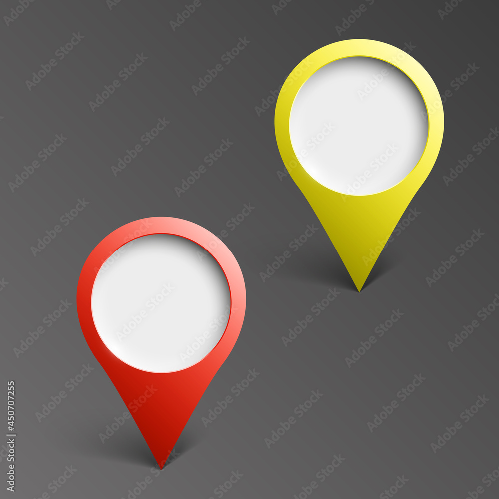 Index arrow location on the map. Pointer position. Marker standing ...