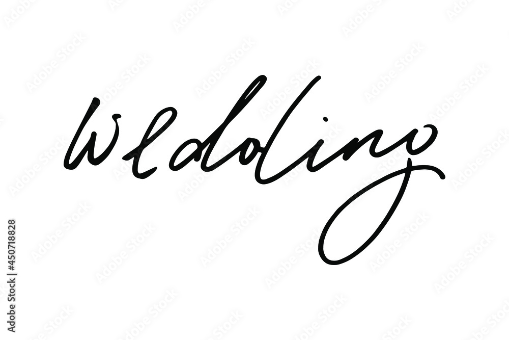 Wedding black and white hand ink lettering phrase celebration wedding ...