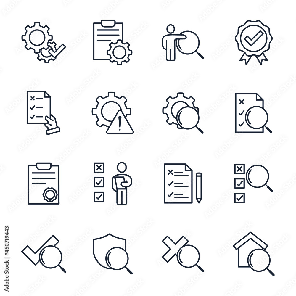 set of Inspection elements symbol template for graphic and web design ...