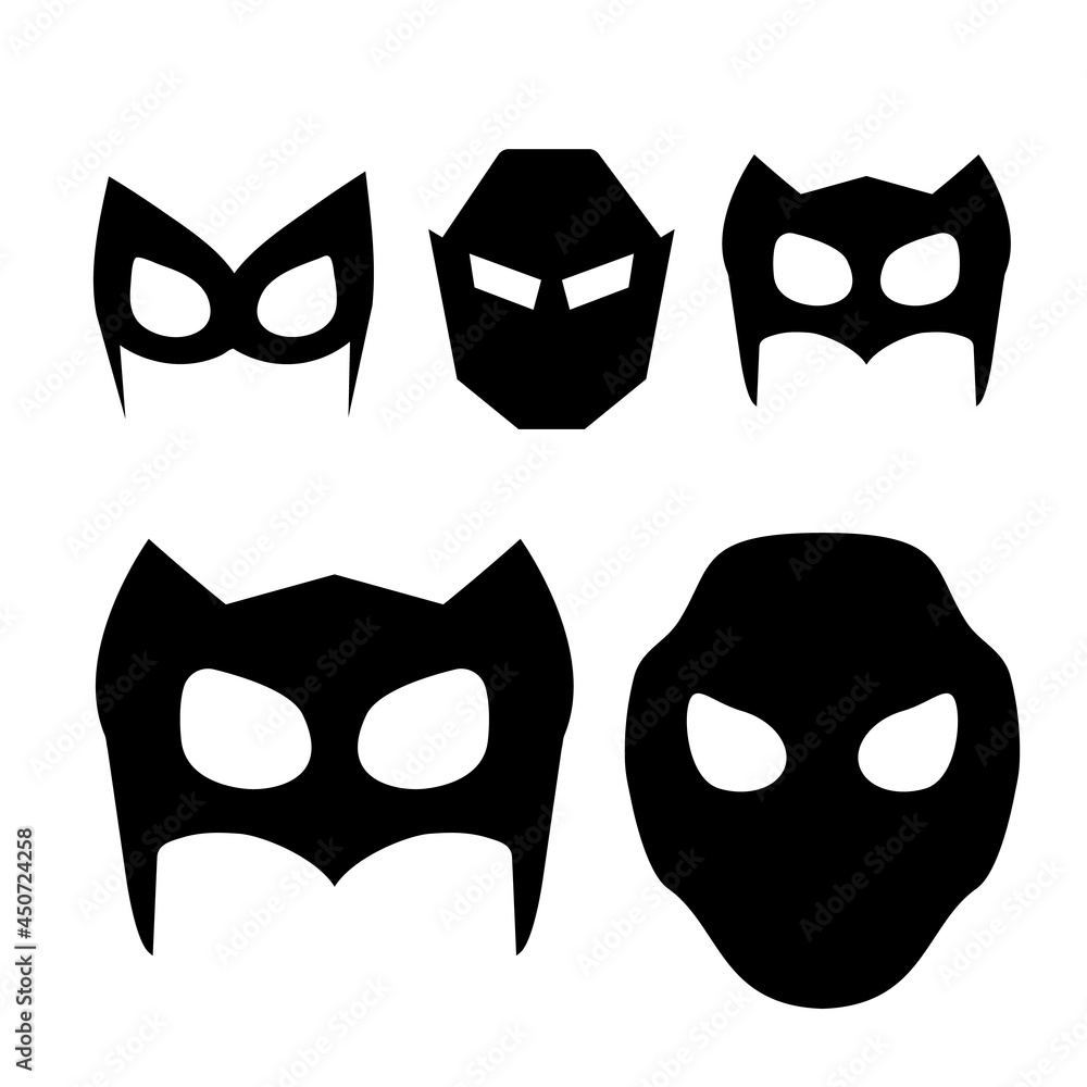 super hero masks vector illustration set Stock Vector | Adobe Stock