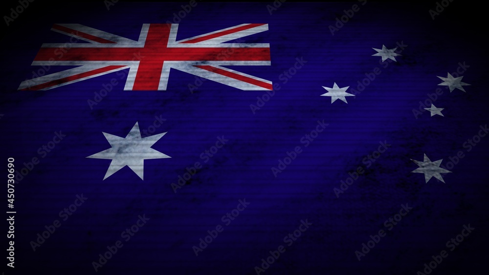 Australia Realistic Flag, Old Worn Fabric Texture Effect, 3D ...
