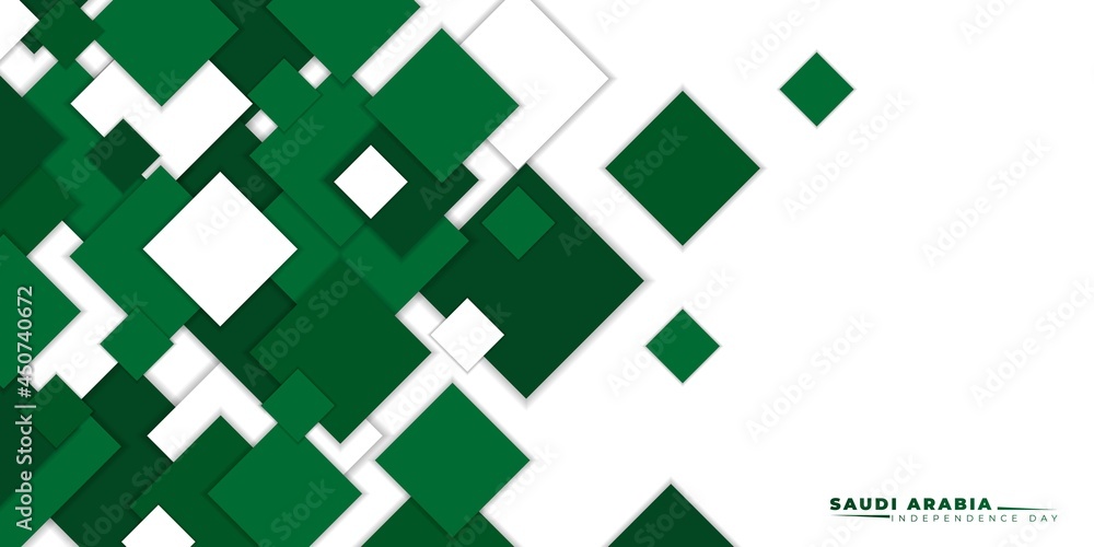 Green white shapes background design. Good template for Saudi Arabia ...