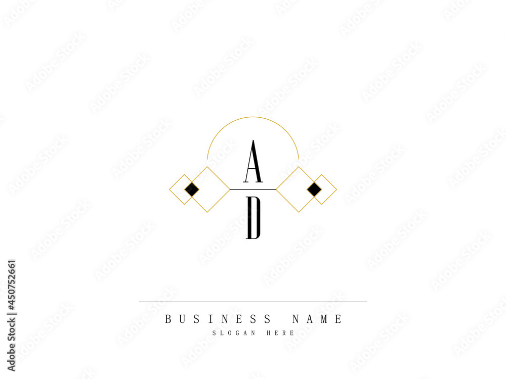 Letter AD Logo, Diamond ad Logo Template with Creative Line Art Concept ...