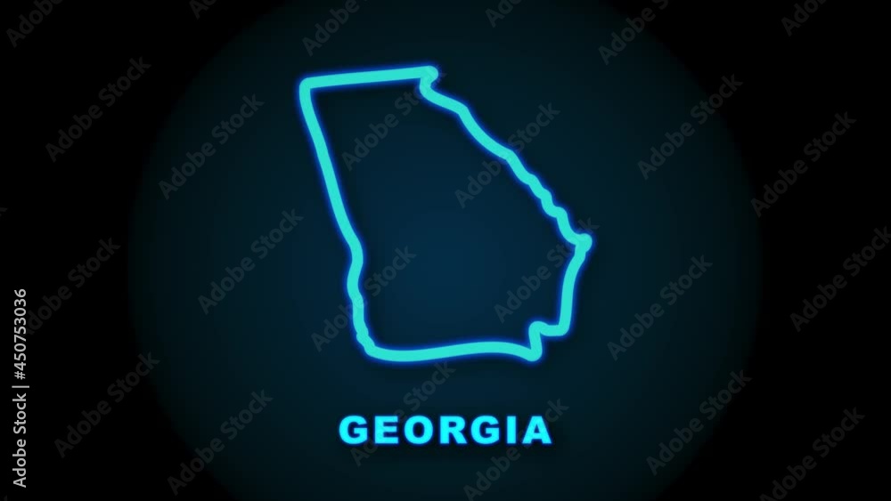 Georgia state map outline animation. Motion graphics. Stock Video ...