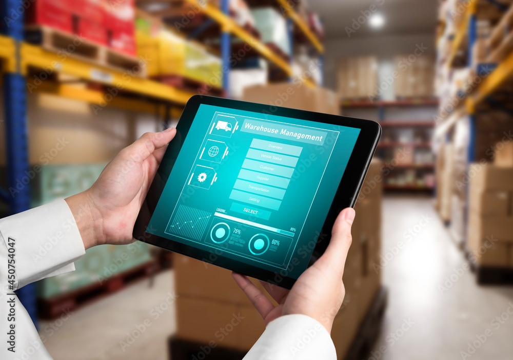 Warehouse management innovative software in computer for real time ...