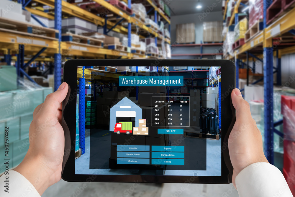 Warehouse management innovative software in computer for real time ...