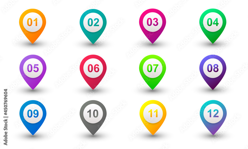 Numbered Map Markers