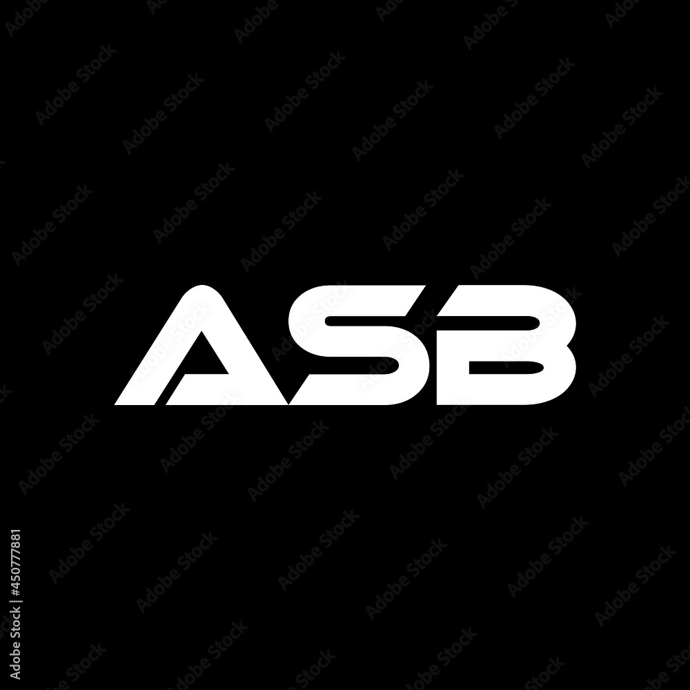 ASB letter logo design with black background in illustrator, vector ...