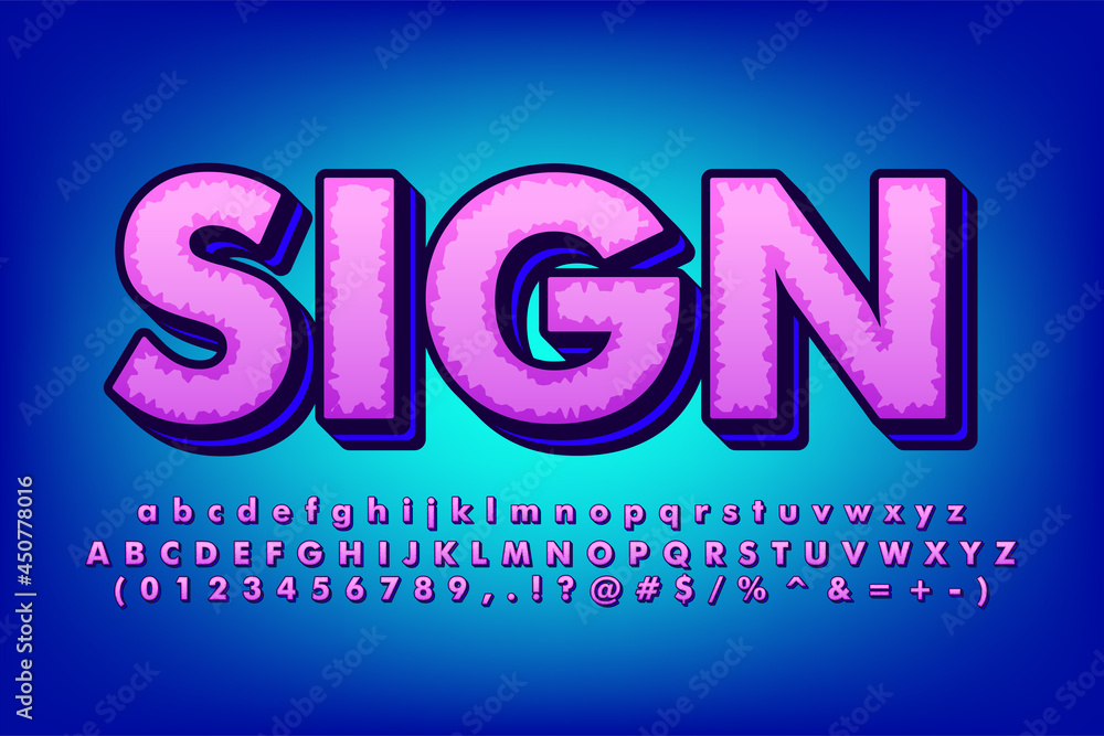 Creative digital cartoon font alphabet. Bold cartoon alphabet concept ...
