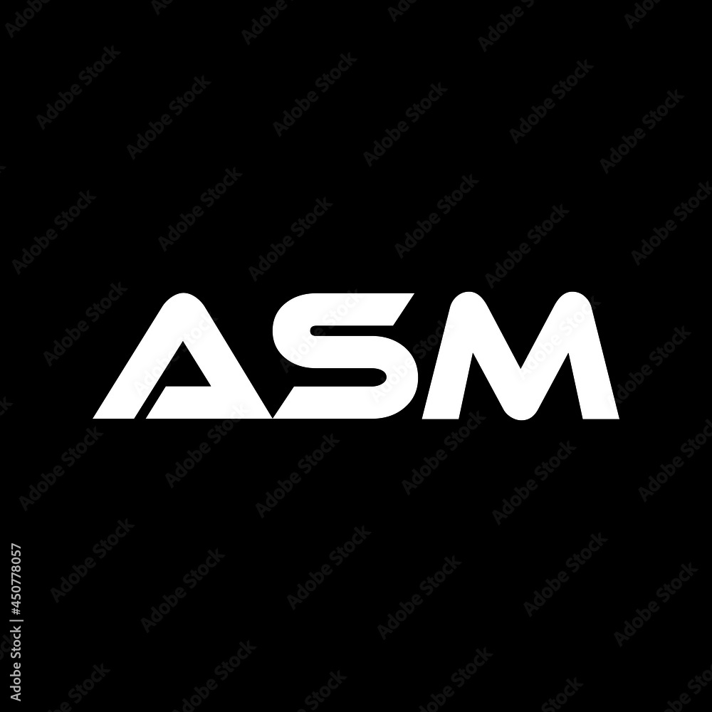 ASM letter logo design with black background in illustrator, vector ...