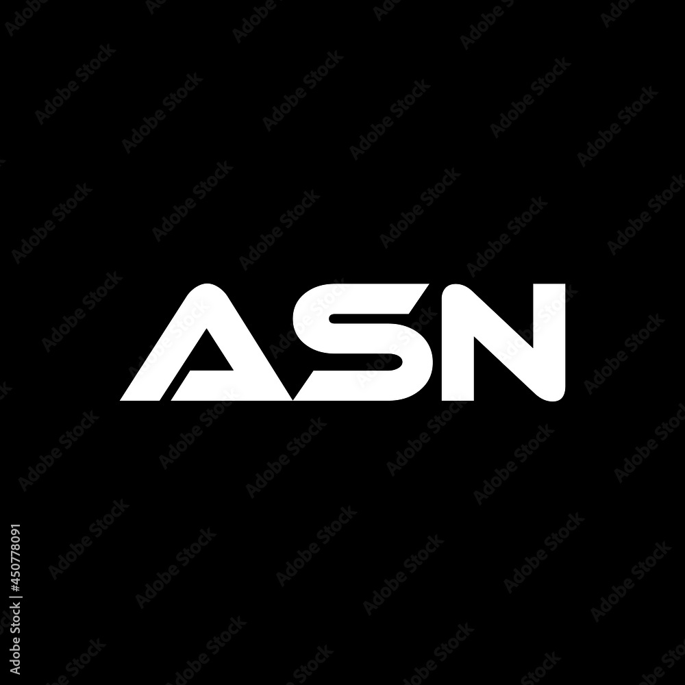 ASN letter logo design with black background in illustrator, vector ...