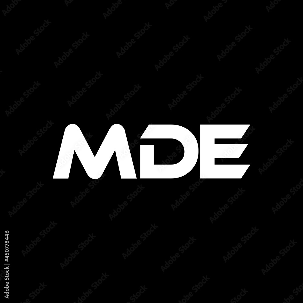 MDE letter logo design with black background in illustrator, vector ...