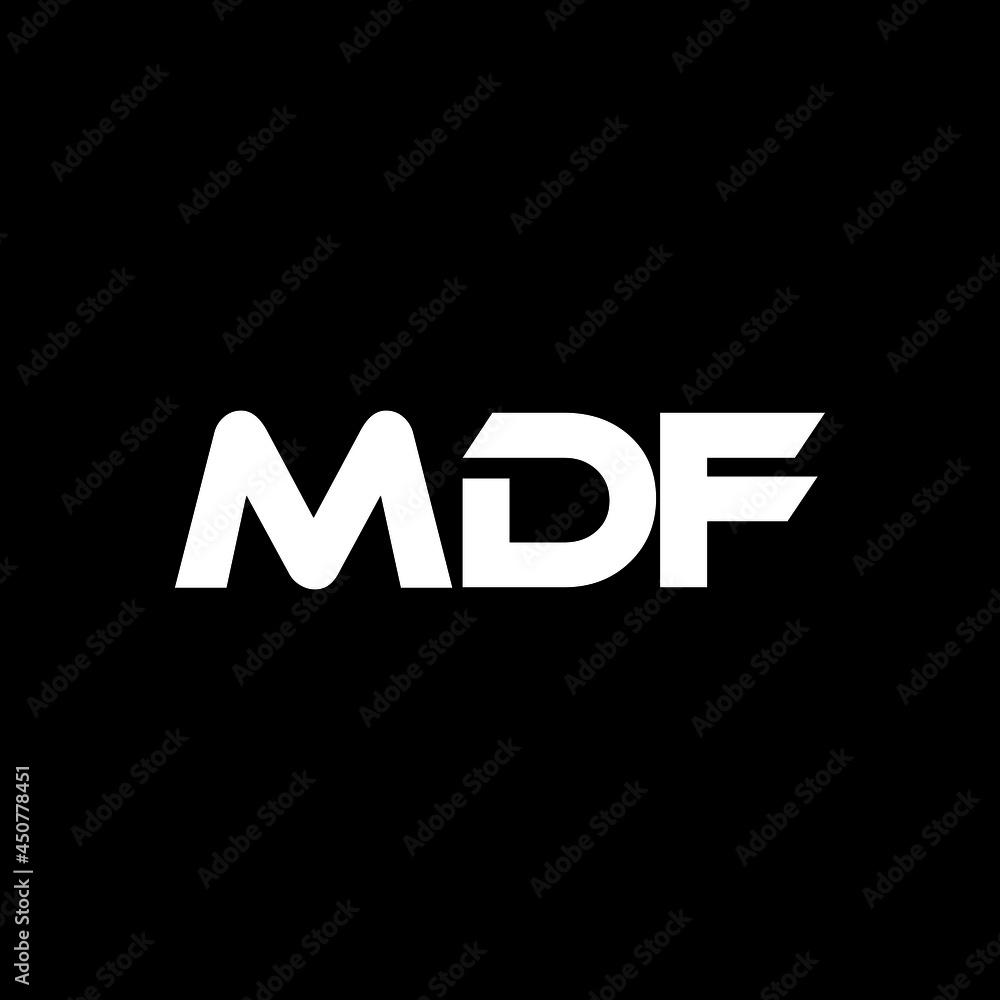 MDF letter logo design with black background in illustrator, vector ...