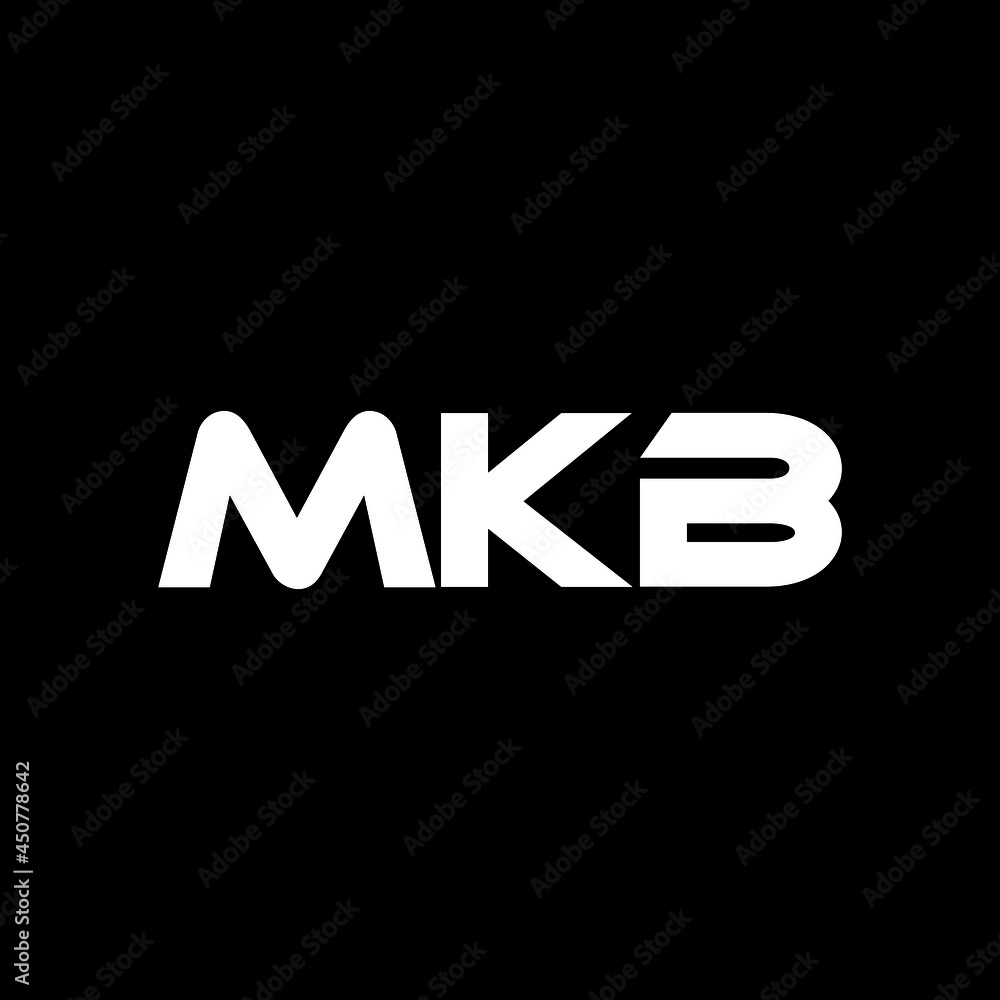 MKB letter logo design with black background in illustrator, vector ...