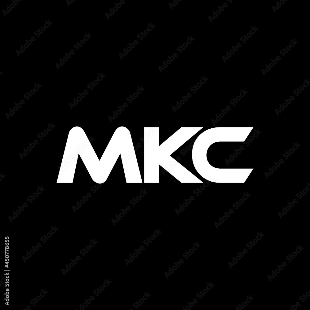 MKC letter logo design with black background in illustrator, vector ...