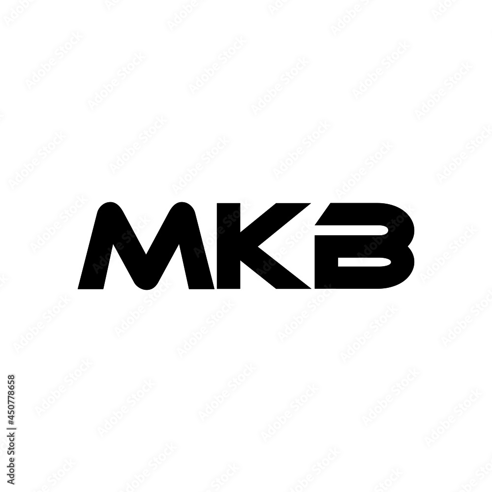 MKB letter logo design with white background in illustrator, vector ...