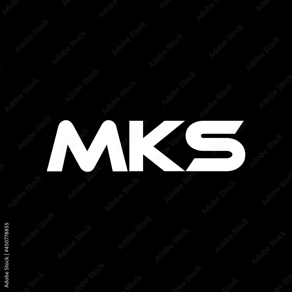 Vetor do Stock: MKS letter logo design with black background in ...