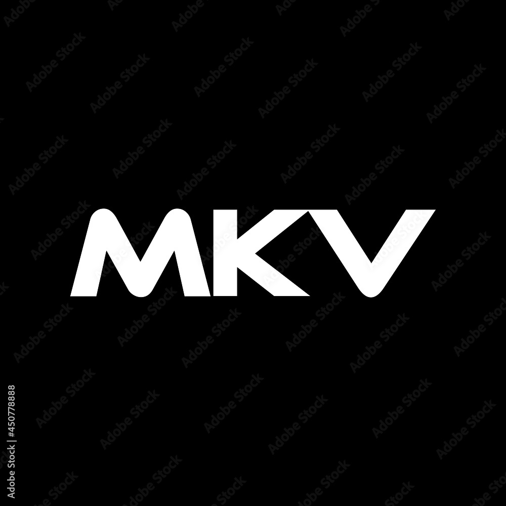 MKV letter logo design with black background in illustrator, vector ...