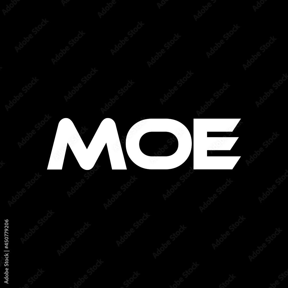 MOE letter logo design with black background in illustrator, vector ...