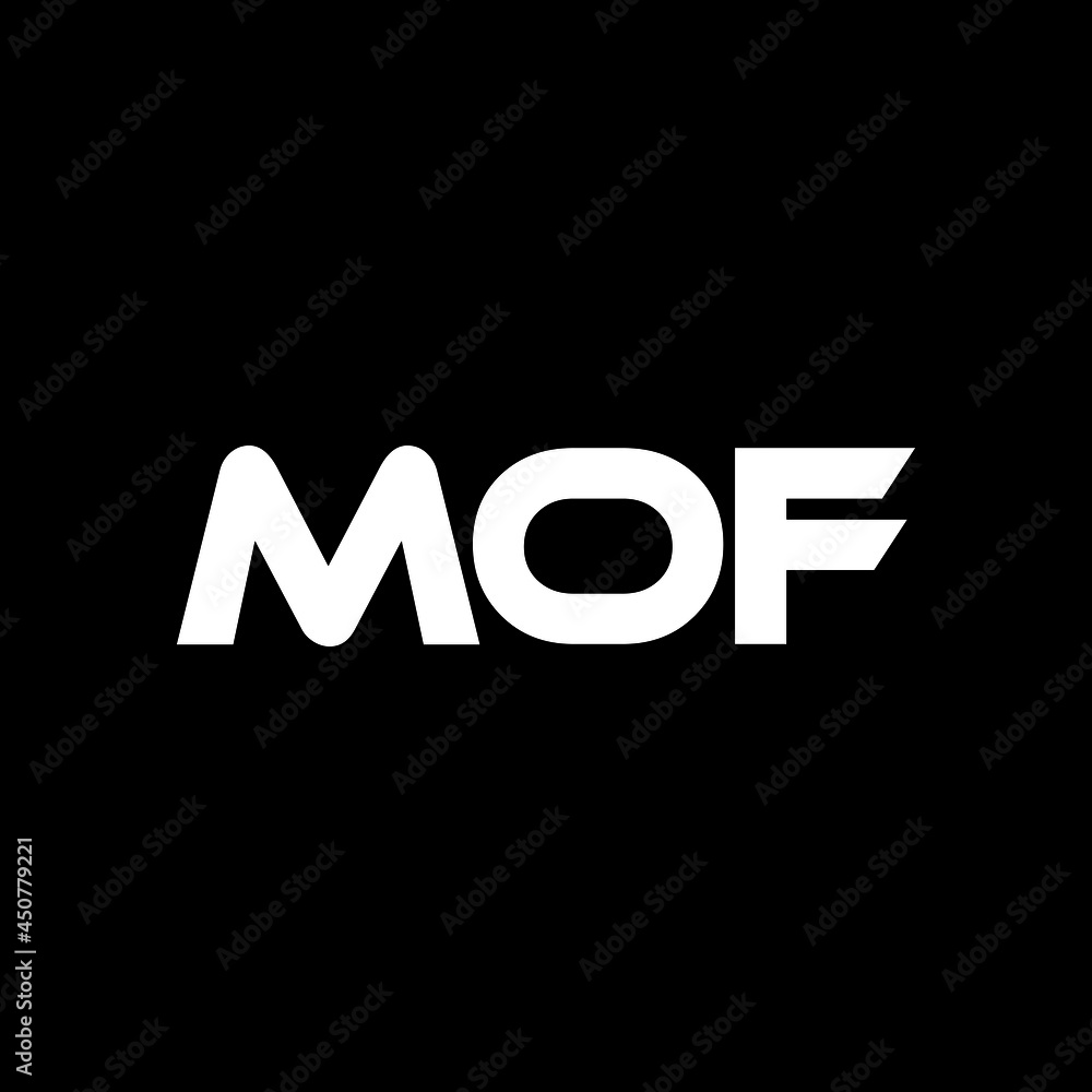 MOF letter logo design with black background in illustrator, vector ...