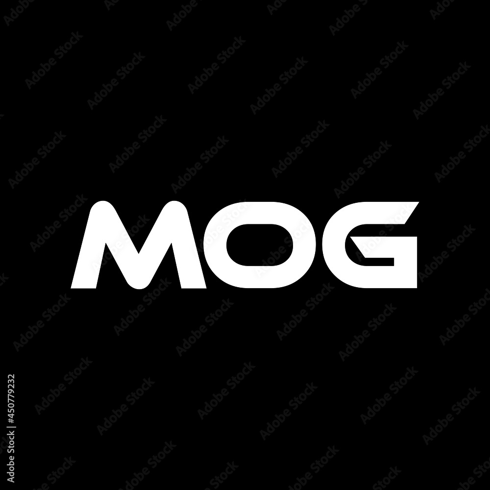 MOG letter logo design with black background in illustrator, vector ...
