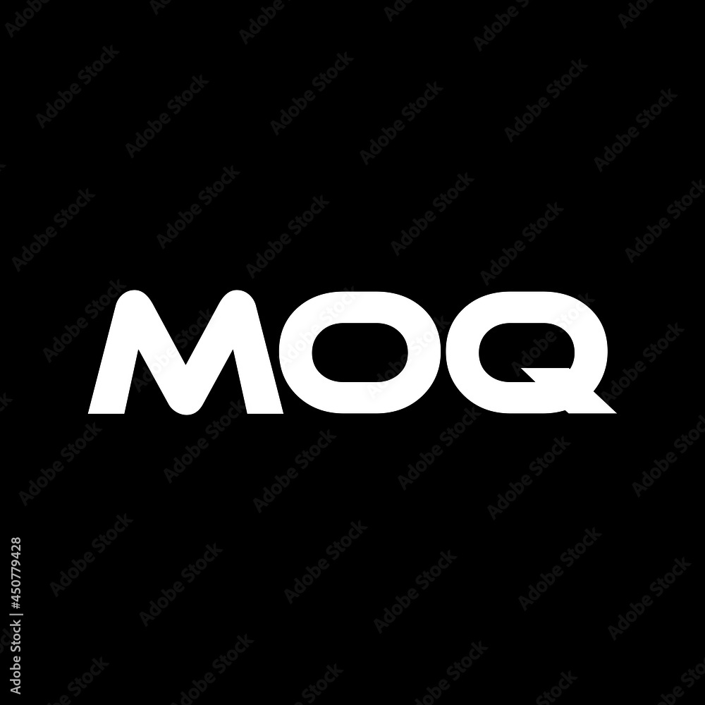 MOQ letter logo design with black background in illustrator, vector ...