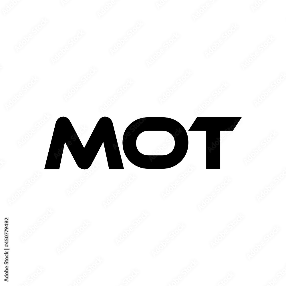 MOT letter logo design with white background in illustrator, vector ...