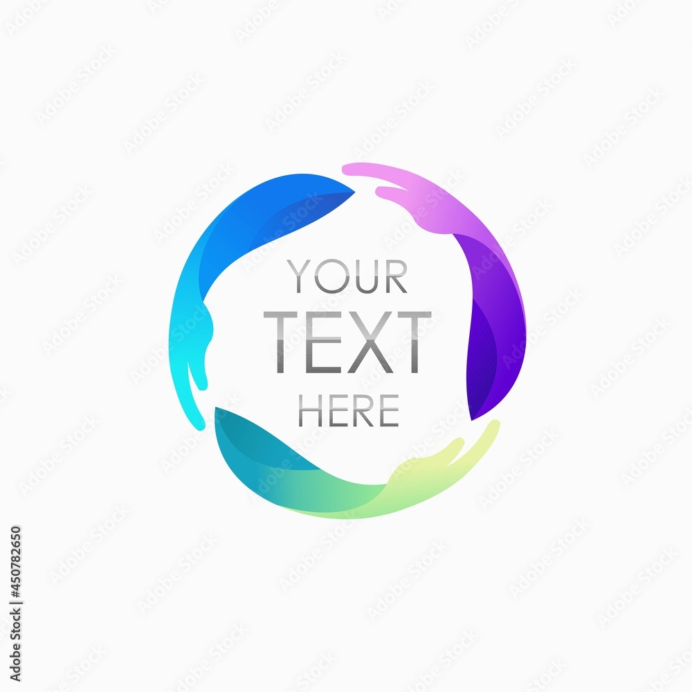 hand logo with rotate concept, triple hand logo Stock Vector | Adobe Stock