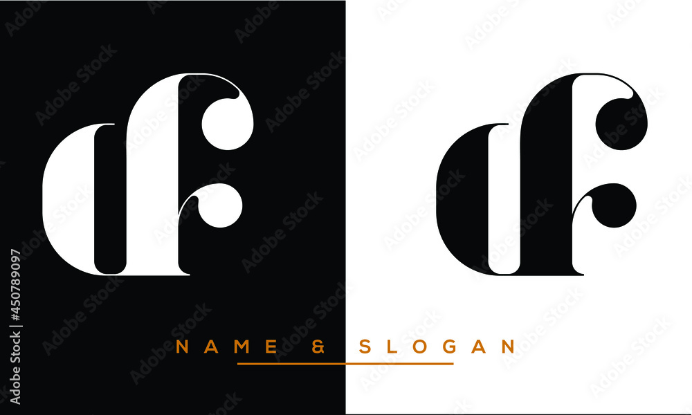 FD, DF, F, D Abstract Letters Logo Monogram Stock Vector | Adobe Stock