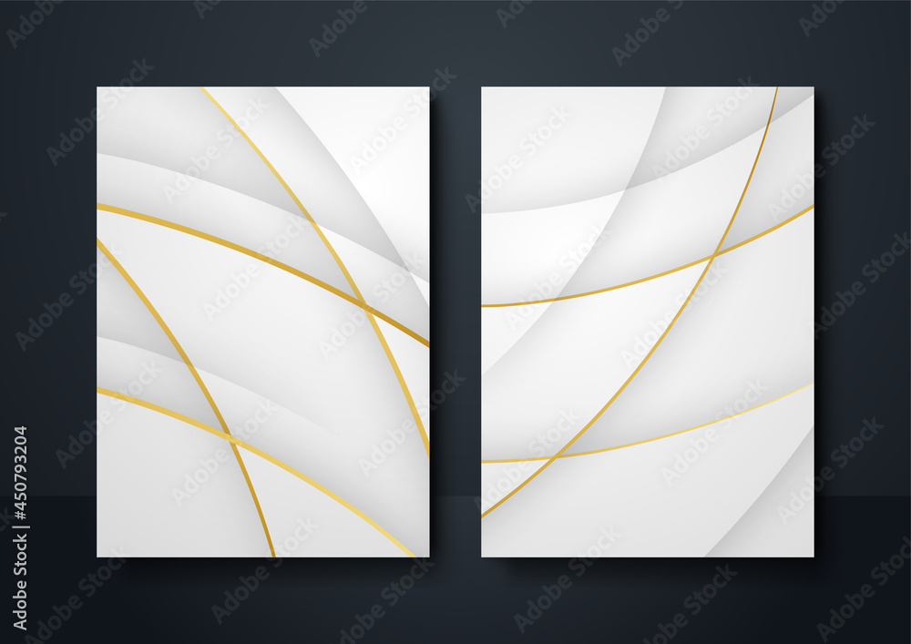 Abstract gold white cover background. White luxury abstract background ...